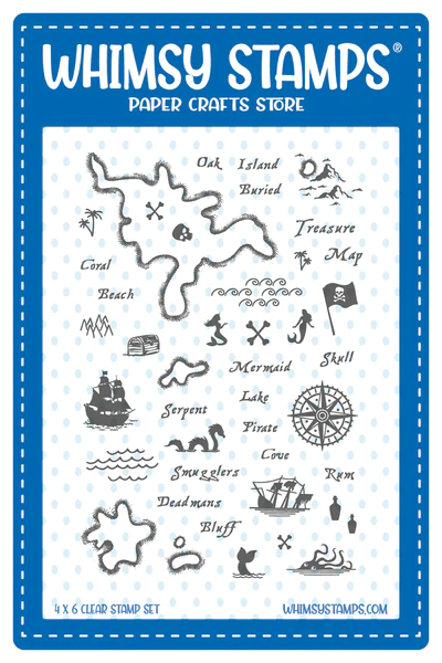 Whimsy Stamps - Treasure Map Clear Stamps, Whimsy Stamps - Stamps ...