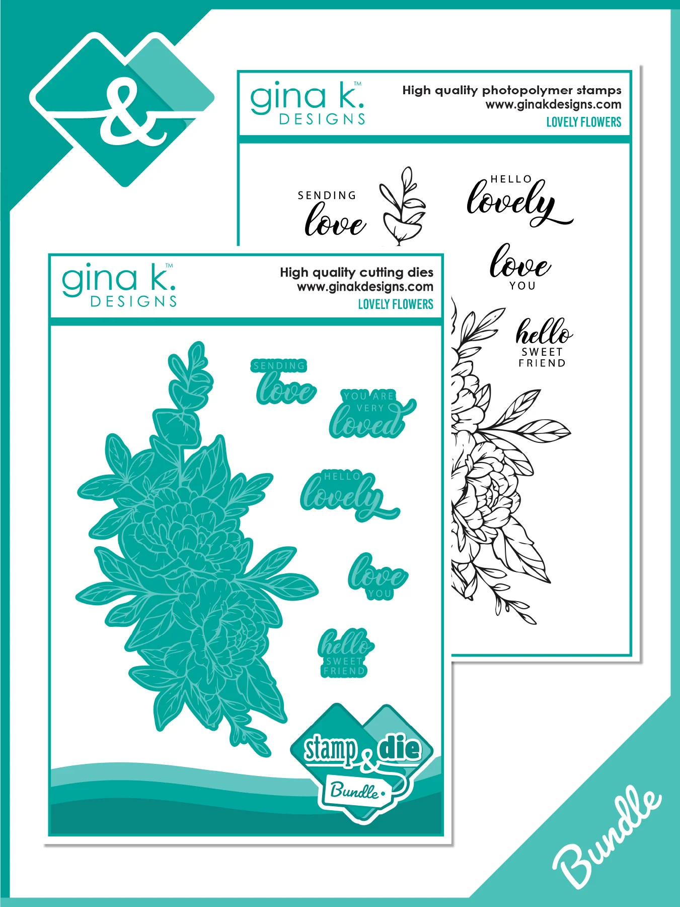 Gina K Designs - Lovely Flowers - STENCIL, Gina K Designs - Stencils: Dies to Die For