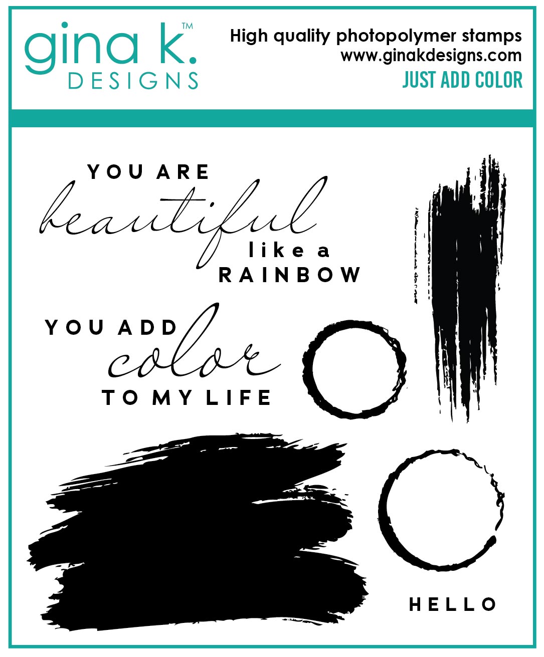 Gina K Designs - Just Add Color MINI - STAMPS, Gina K Designs - Stamps ...
