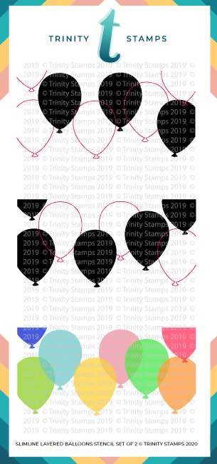 Trinity Stamps - Slimline Layered Balloons- 6x9 Laser Cut 2-Piece ...