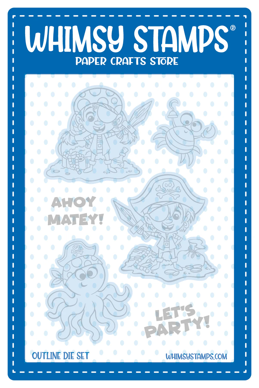 Whimsy Stamps - Pirate Party Outlines Die Set, Whimsy Stamps - Stamps ...