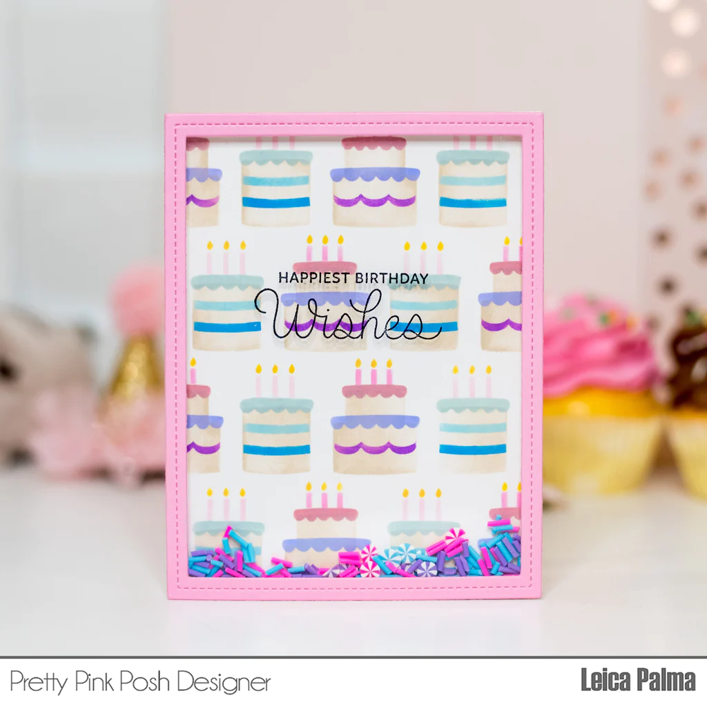 Pretty Pink Posh - Layered Birthday Cakes Stencil (4Lyr), Pretty Pink ...